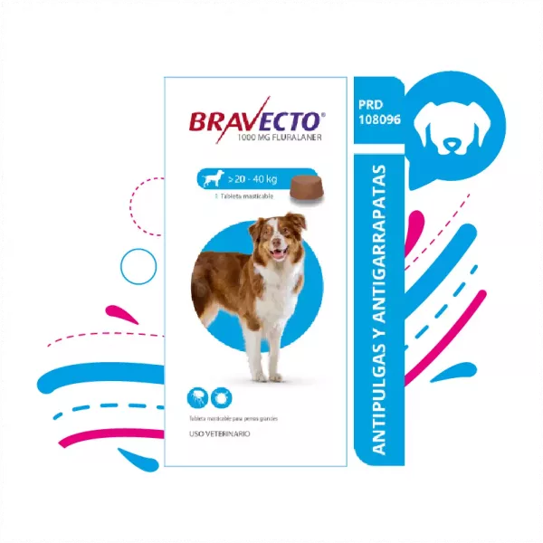BRAVECTO 1000 MG X 1 TAB 20 - 40 KL. - Animal Center