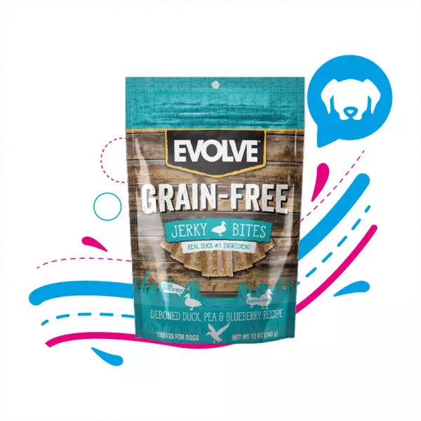 EVOLVE DOG SNACK GRAIN FREE JERKY PATO 340 GR - Animal Center