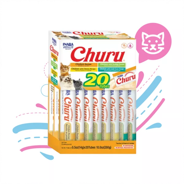 INABA CAT SNACK CHURU BOX CHICKEN VARIETY X20 UND - Animal Center