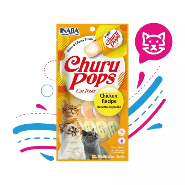 INABA SNACK CHURU POPS 4 PIEZAS POLLO 60 GR - Animal Center