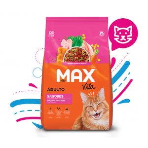 MAX CAT VITA SABORES POLLO Y PEZ - 1 KG - Animal Center