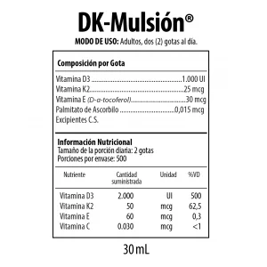 DK Mulsión Vitamina D3 y K2 - Nutrabiotics | La Farmacia