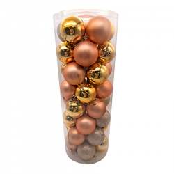 Bolas navideñas rose gold 40Pzs 7cm Expressions GS01C02714 - Home Sentry
