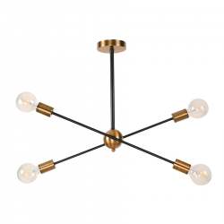 Lámpara Techo Bronce Dorado 4L E27 60W - Home Sentry