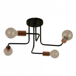 Lámpara Techo Negro 4L E27 40W - Home Sentry