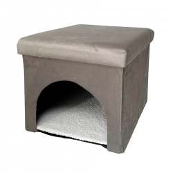 Puff Expressions 38X36X38Cm Gris Oscuro Tela Ge10E00094 - Home Sentry