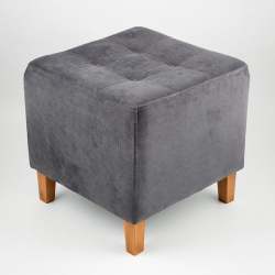 Puff Expressions 42X42X42Cm Gris Madera - Home Sentry