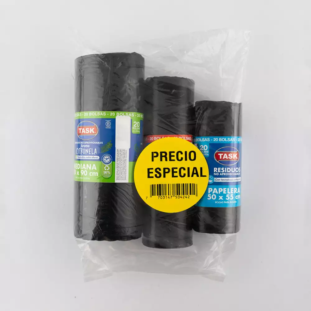 Bolsa Basura Task 19X18Cm Multicolor 30 Ud Plastico 1017092 - Home Sentry