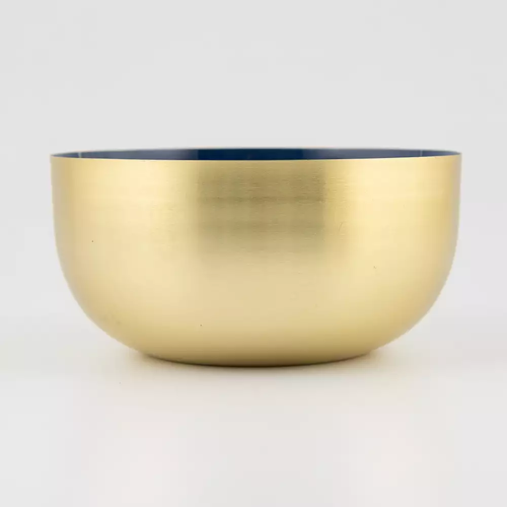 Bowl Tazon Expressions Flora Grande 20Cm Azul Metal - Home Sentry