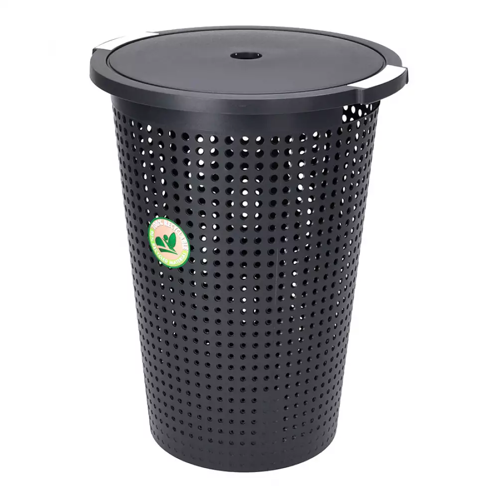 Cesta de Ropa Mediana Negro Plastico - Home Sentry