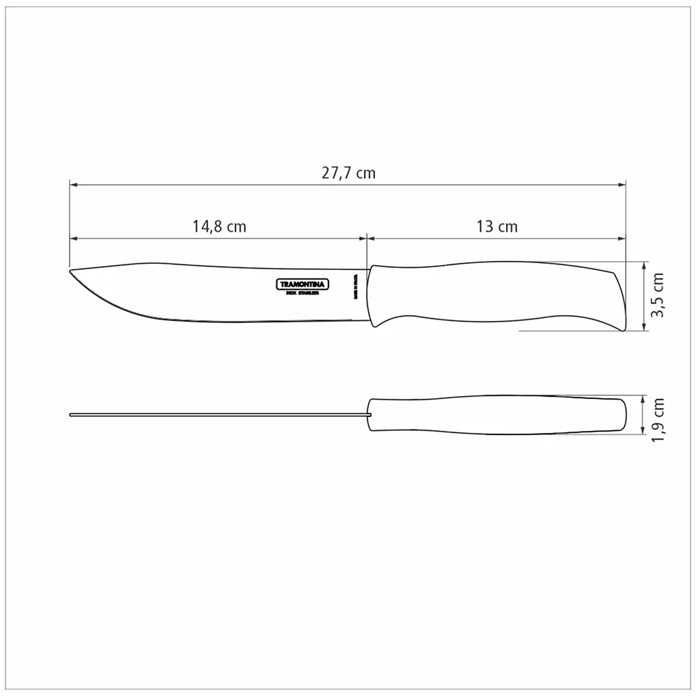 Cuchillo Multiuso Tramontina Profit 27Cm Blanco Acero Inoxidable - Home ...