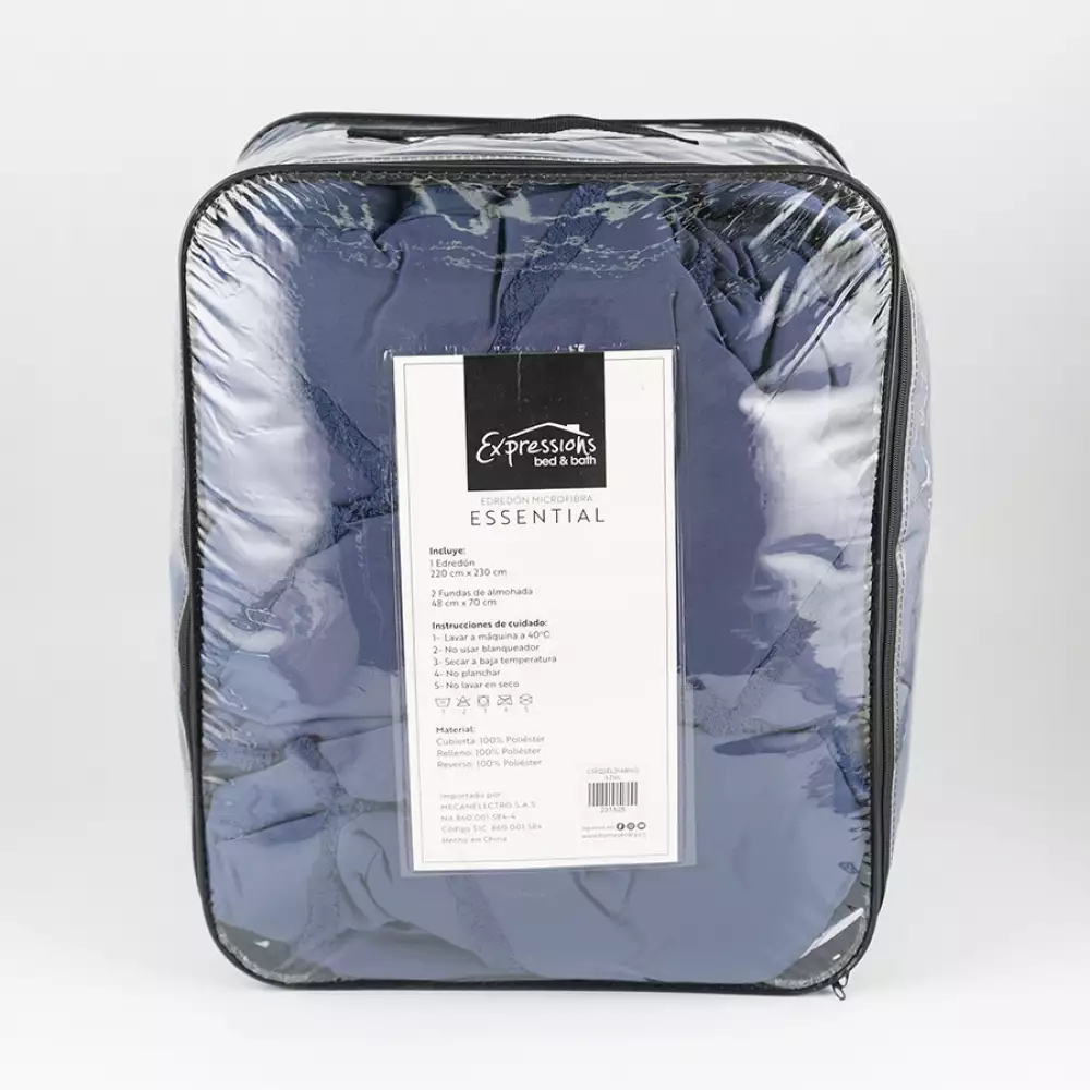 Edredon Expressions Selina Diamond Queen Azul 100% Poliester Csfq ...