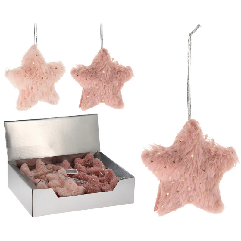 Estrella arbol nav 10cm rose gold con pelo surt caa124080 - Home Sentry