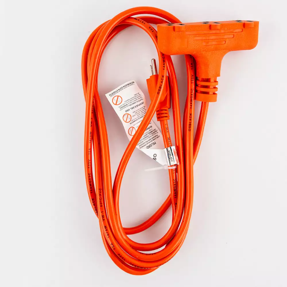 Extension Osblack 3Mt Encauchetada 3 Salidas - Home Sentry