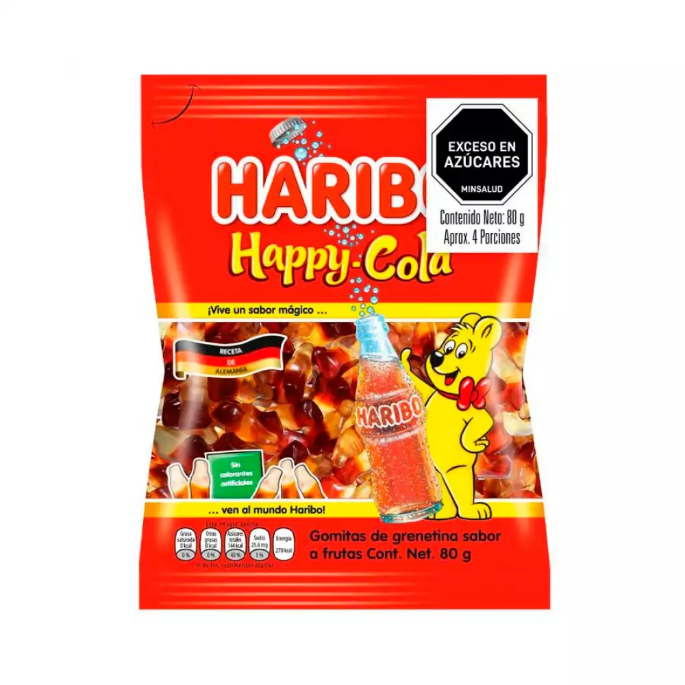 Gomas Haribo Happy Cola 80 Gr Caramelo 601785 - Home Sentry