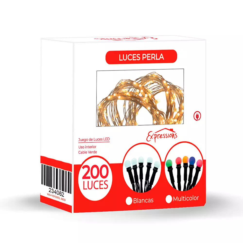 Luces Led Expressions Perla 200 Pz 1100Cm Multicolor 110 V Ws-Yzp2 - Home Sentry