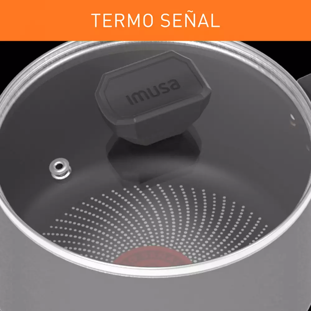 Perol Con Tapa Imusa Hardtitan 16 Cm Negro Antiadherente 5861034647 ...
