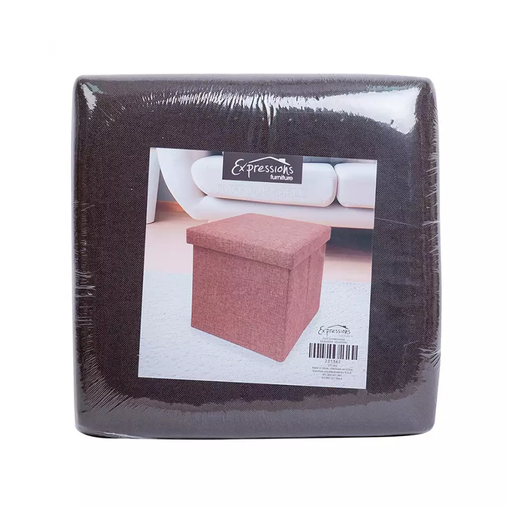 Puff Expressions 30X30X30Cm Cafe Tela Ge10E00084 - Home Sentry