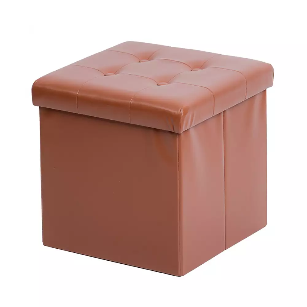 Puff Expressions 38X38X38Cm Cafe Cuero Sintetico Ge10E000 - Home Sentry