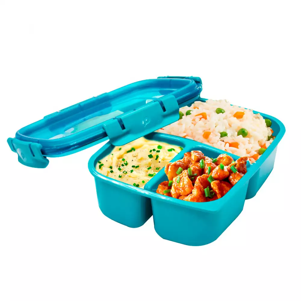 Recipiente Polimes 1Lt Togo Rectangular Con 3 Divisiones Clipnlock ...