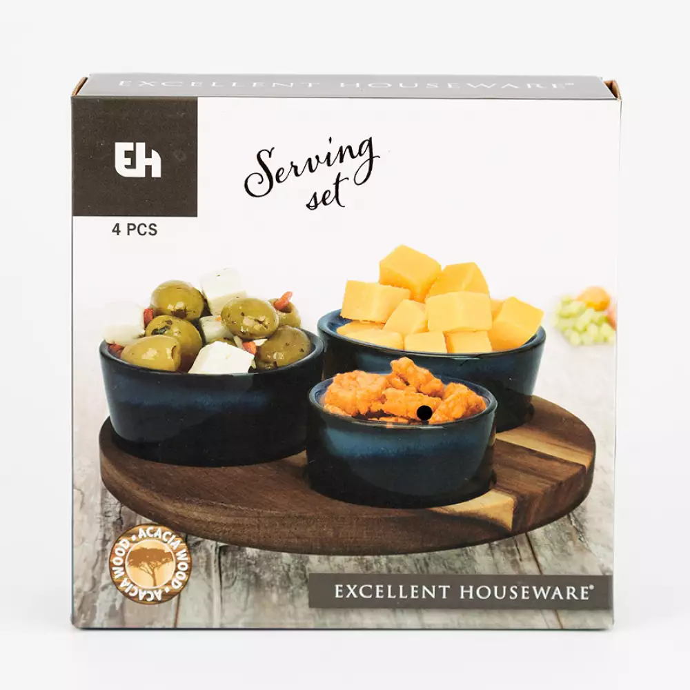 Salsera Excellent Houseware 5X20X20Cm Surtido 4 Pz Ceramica - Home Sentry