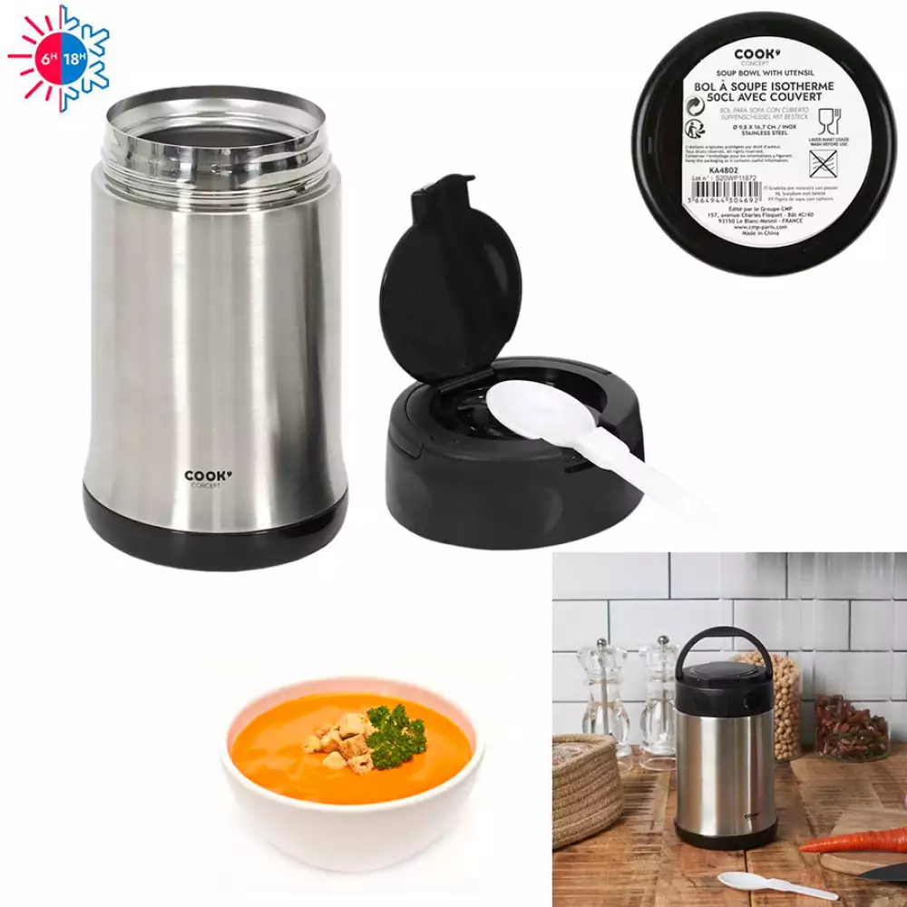 Termo Cook Concept Para Sopa Con Cubiertos En Acero Inoxidable Y P ...