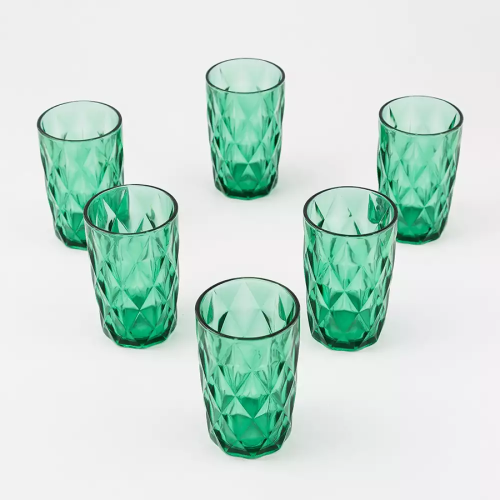 Vaso Qing Ping Guo Verde 400 Ml 6 Ud Vidrio P36113A/6Cb - Home Sentry