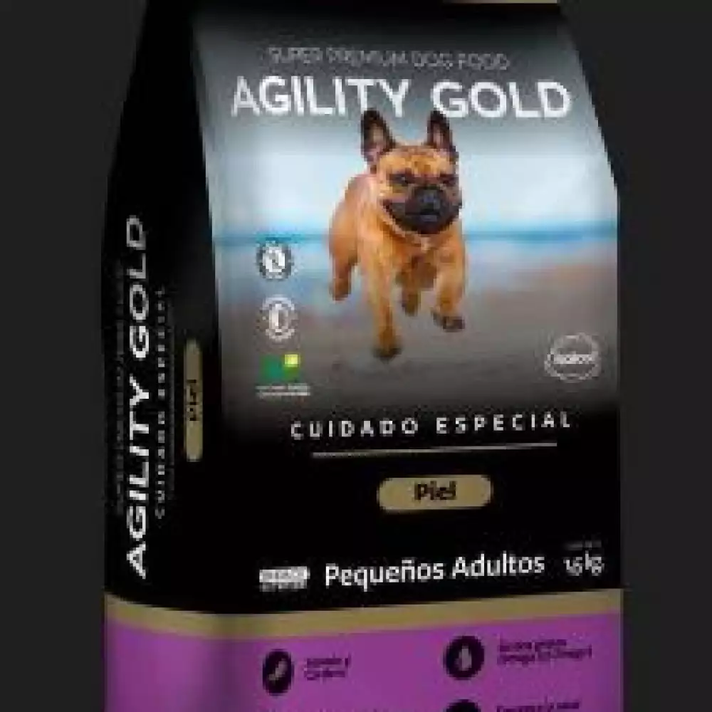 AGILITY GOLD ADULTO PEQUEÑO X 1,5 KILO PIEL - La Plaza Morada