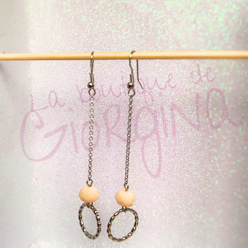 Aretes largos murano blanco hueso - La Plaza Morada