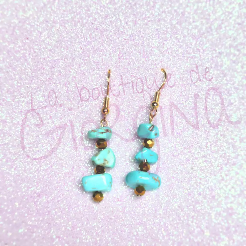 Aretes turquesa picada - La Plaza Morada