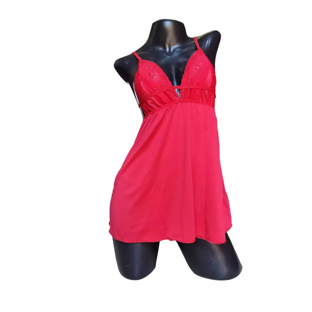 Baby Doll Lenceria Femenina Con tanga ROJO 285 - La Plaza Morada