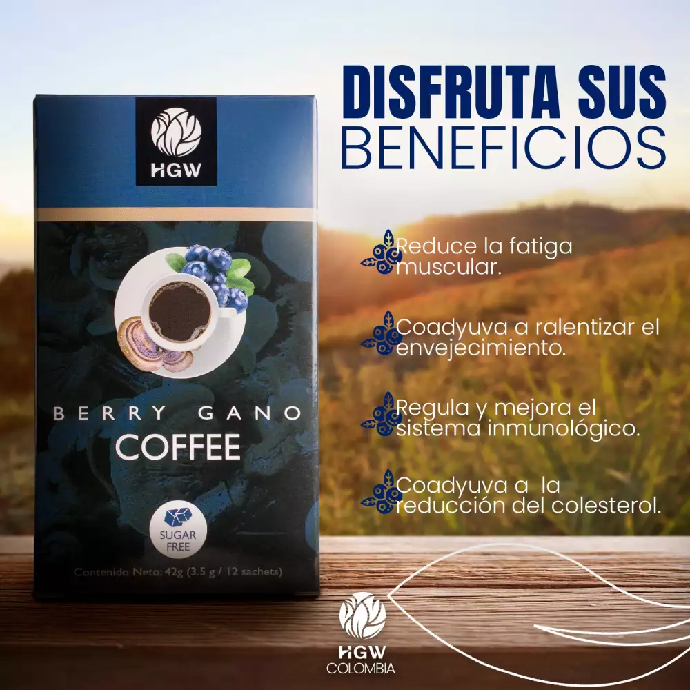 CAFE CON ARANDANOS Y GANODERMA HGW- BERRY GANO COFFEE - La Plaza Morada