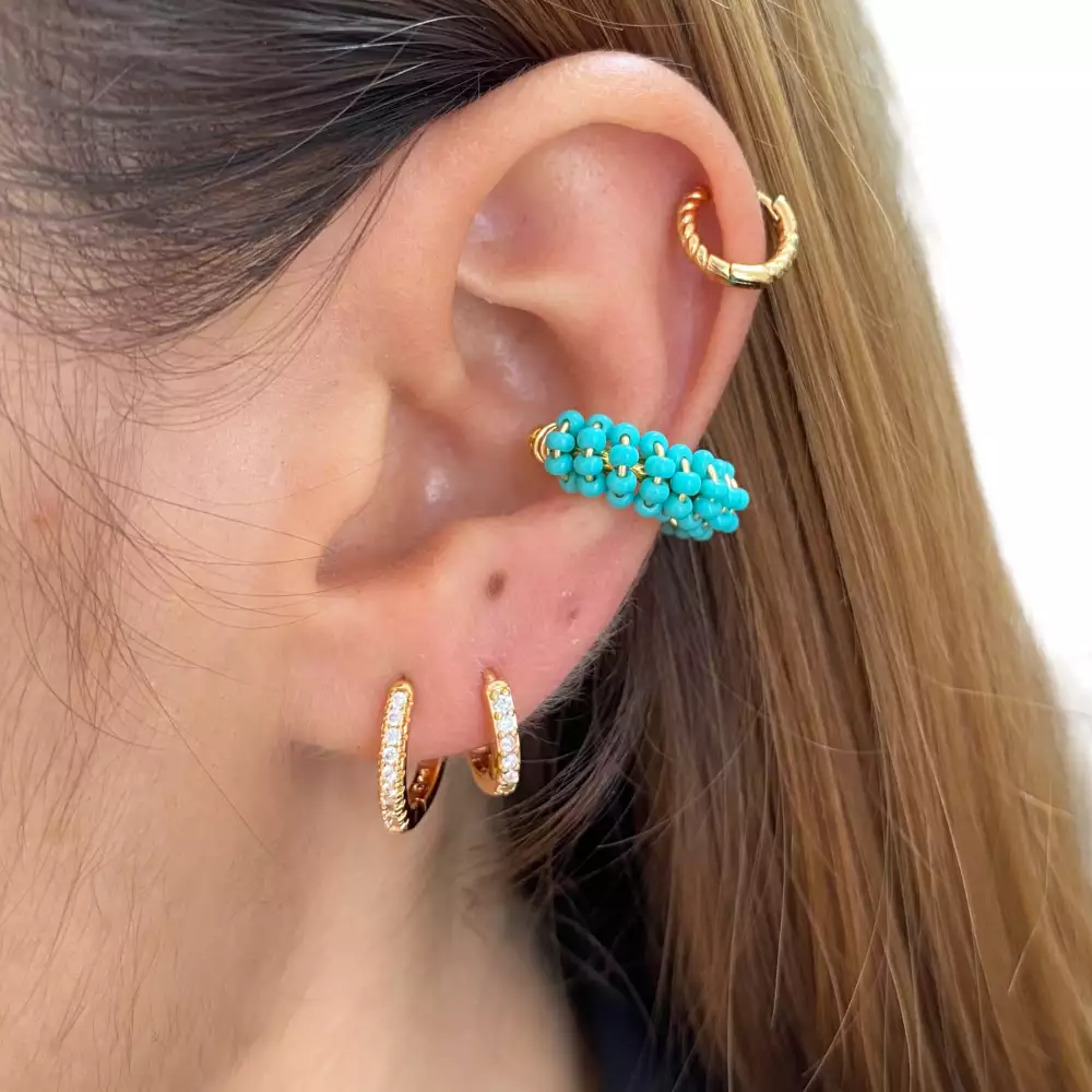 Earcuff Azul Agua Marina - La Plaza Morada