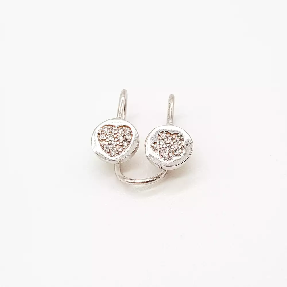 Earcuff Doble Corazón en Plata Esterlina 925 - La Plaza Morada