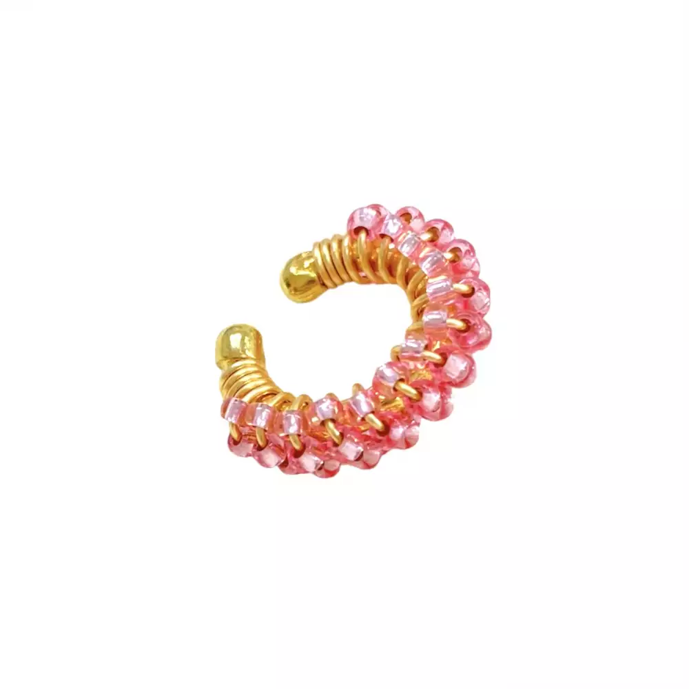 Earcuff Rosado Brillante - La Plaza Morada