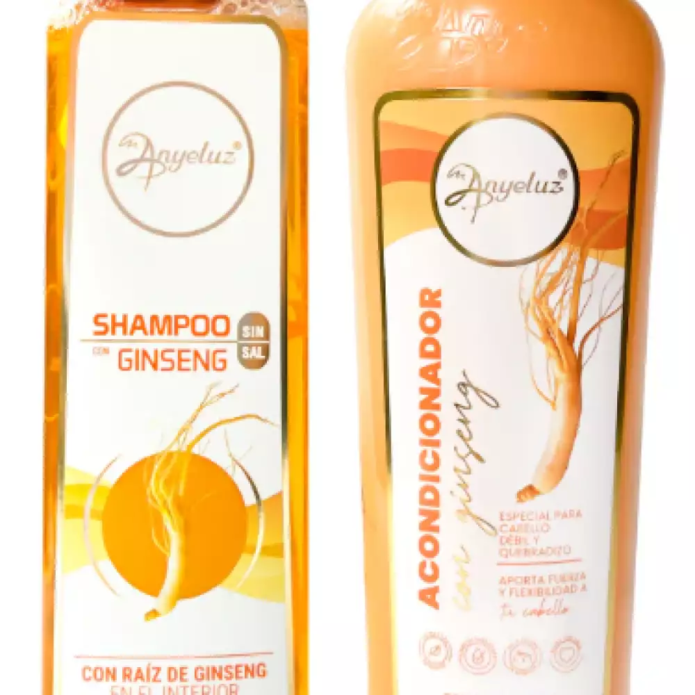 KIT SHAMPOO Y ACONDICIONADOR CON GINSENG 500ML ANYELUZ - La Plaza Morada