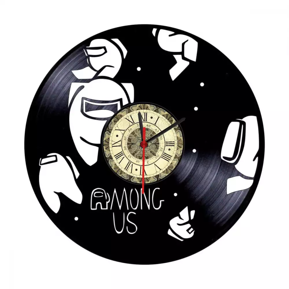 Reloj en vinilo LP/ vinyl clock Among us DISEÑO 02 - La Plaza Morada