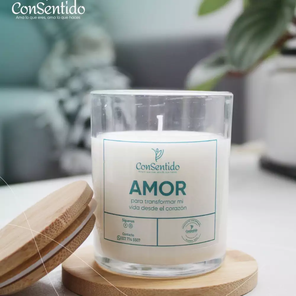 Vela vegetal AMOR - La Plaza Morada