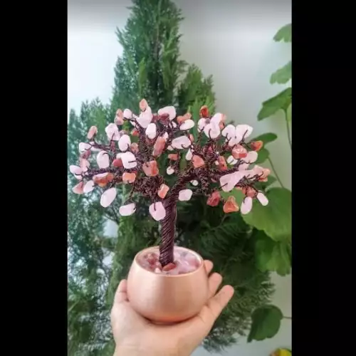 ARBOL CORNALINA Y CUARZO ROSA - La Plaza Morada