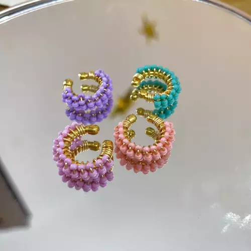 Earcuff Azul Agua Marina - La Plaza Morada