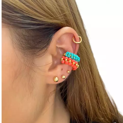 Earcuff Azul Agua Marina - La Plaza Morada