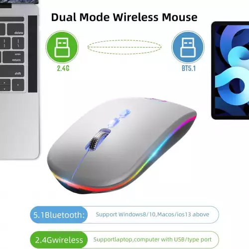 Mouse inalambrico color plateado - La Plaza Morada