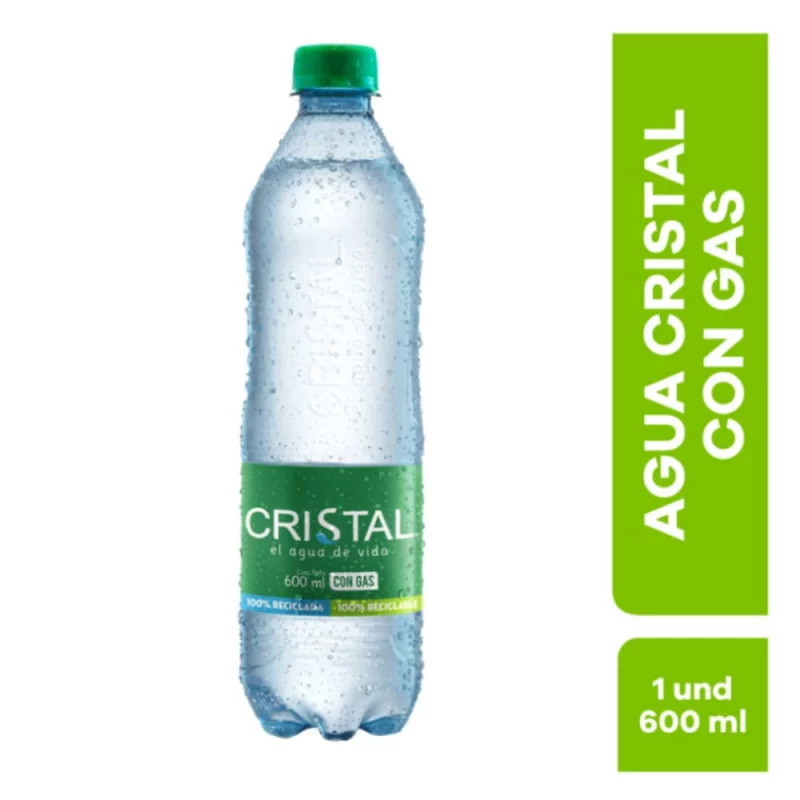 Agua Cristal Postobon x 600 ml Con Gas - Mercacentro.com | Compra Online