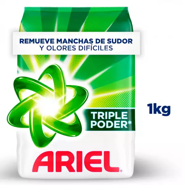 DETERGENTE POLVO ARIEL TRIPLE PODER X1000g - Mercado Zapatoca