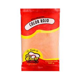 CONDIMENTO EL CHEFF COLOR ROJO X500g - Mercado Zapatoca