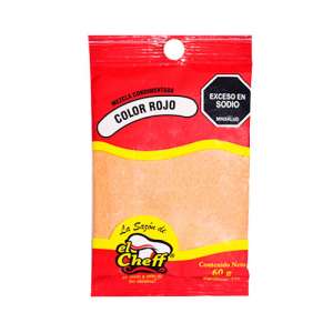 CONDIMENTO EL CHEFF COLOR ROJO X60g - Mercado Zapatoca