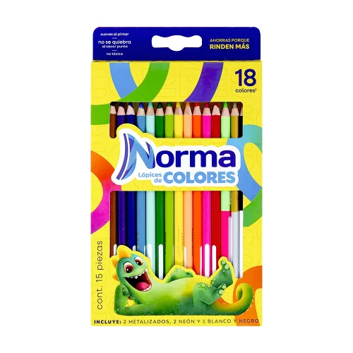 Colores Norma Largos Tradicionales X18 - Tienda Norma