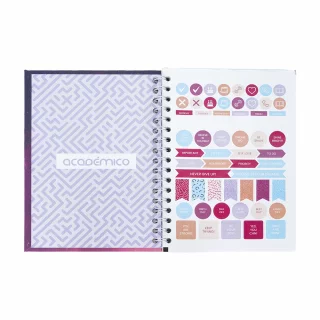 Cuaderno Argollado Durabook Academico Pequeño Femenino 80 Cuadriculado ...