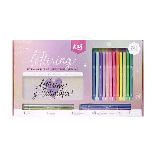 Kit de Lettering cartilla y Marcadores punta pincel 30 unidades ...