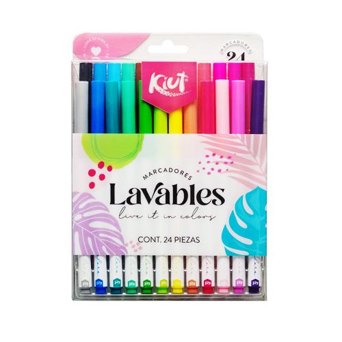 Plumones Lavable Kiut 24 Unidades
